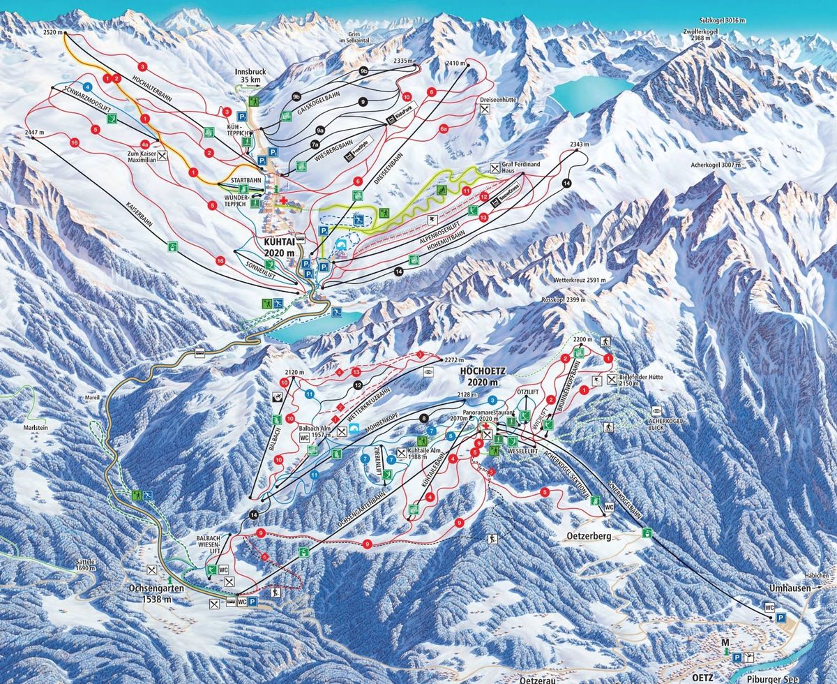 Hochoetz - skigebied met 37km piste in Oostenrijk